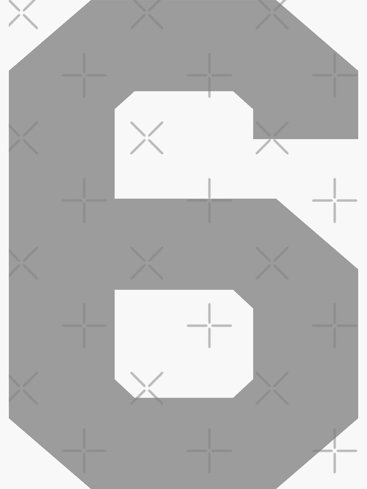 "Number 6, Silver six, Sports number 6" Sticker for Sale by ...