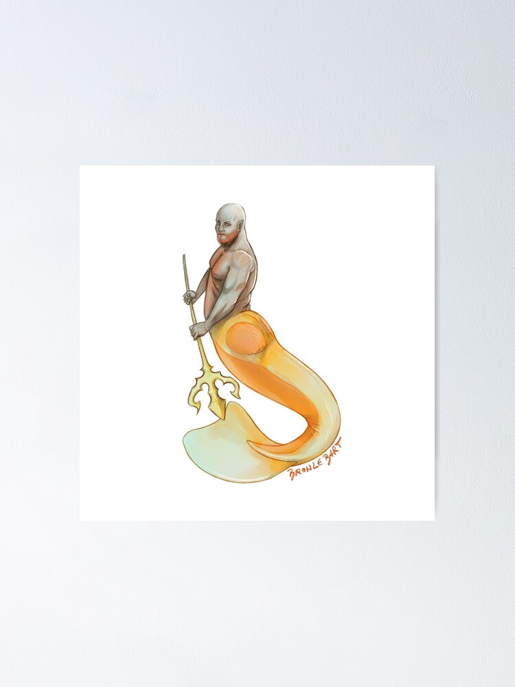 "Merman – Orange" Poster for Sale by Bronzebart | Redbubble