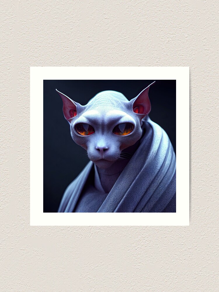 "Strange and mysterious alien creature alien sphinx cat" Art Print for ...
