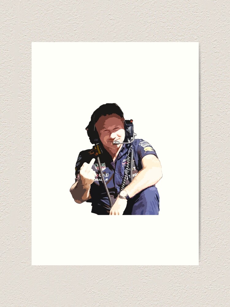 "Christian horner - middle finger" Art Print for Sale by KingFloki ...