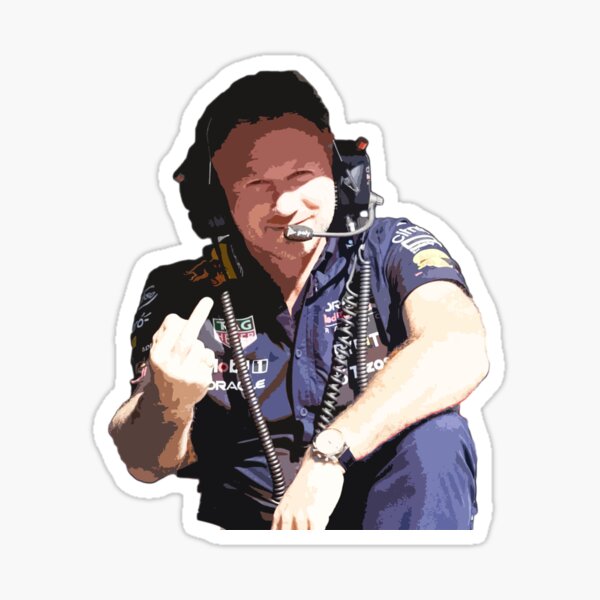"Christian horner - middle finger" Sticker for Sale by KingFloki ...