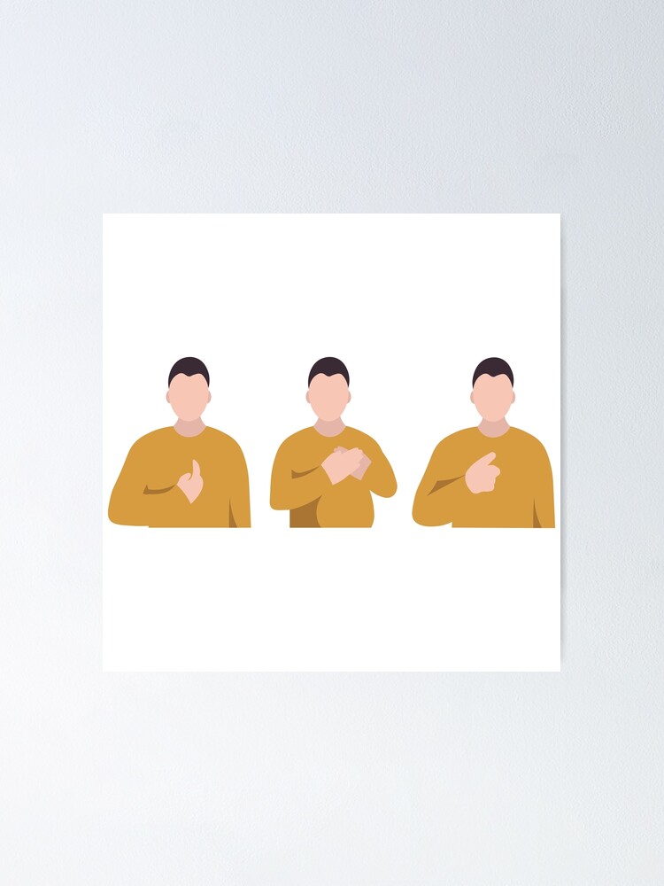 "BSL I love you sign." Poster for Sale by Nichemedown | Redbubble