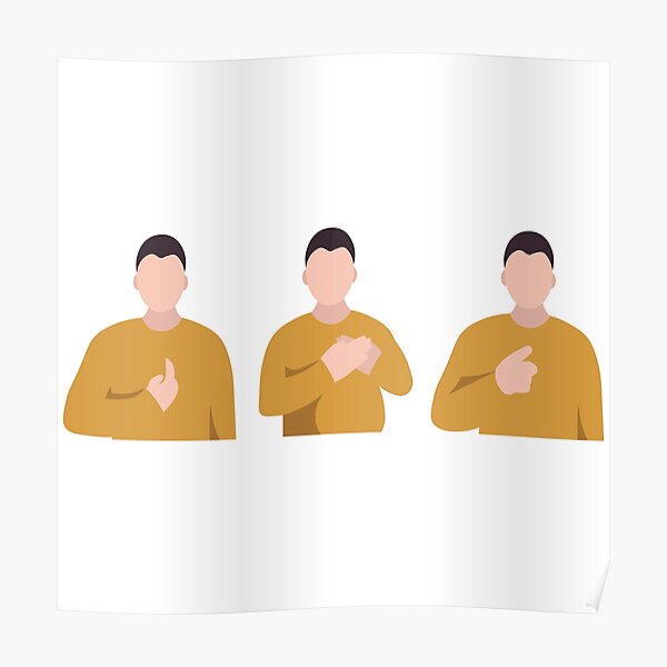 "BSL I love you sign." Poster for Sale by Nichemedown | Redbubble