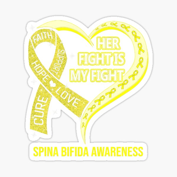 "Spina Bifida Awareness Her Fight Is My Fight Ribbon Heart Spina Bifida ...