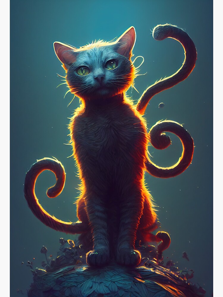 "Three Tailed Cat" Sticker for Sale by MoodseaOriginal | Redbubble