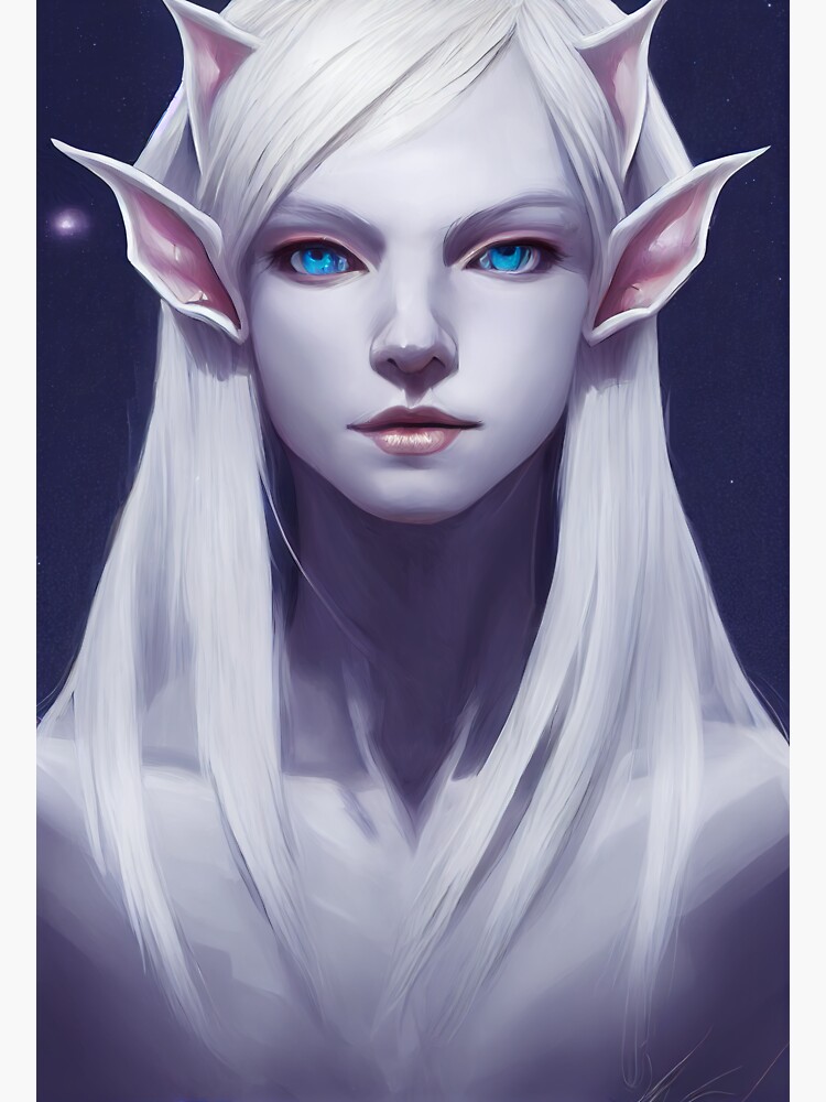 "Fantasy female elf with blue eyes" Sticker for Sale by MoodseaOriginal ...