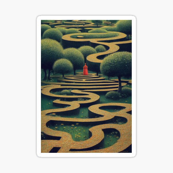 "Enchanted Maze" Sticker for Sale by Mood Sea | Redbubble