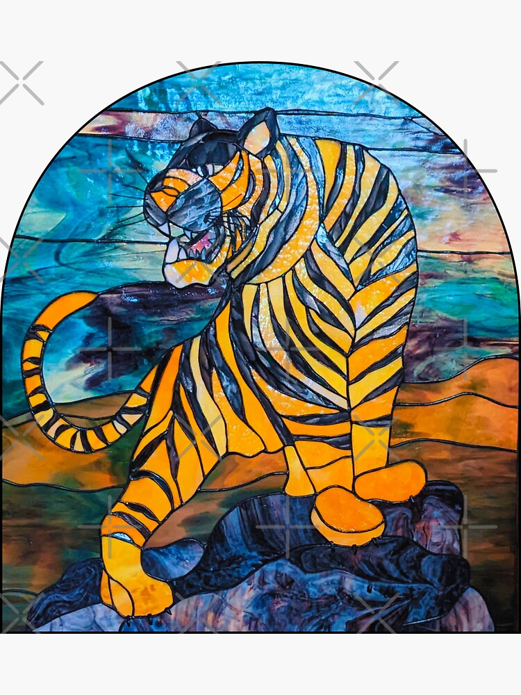 "Tiger Stained Glass Window | Tiger Printed | Tiger Art Graphic | Tiger ...