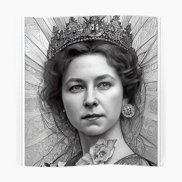 "Royal Queen Elizabeth II of England portrait" Poster for Sale by ...
