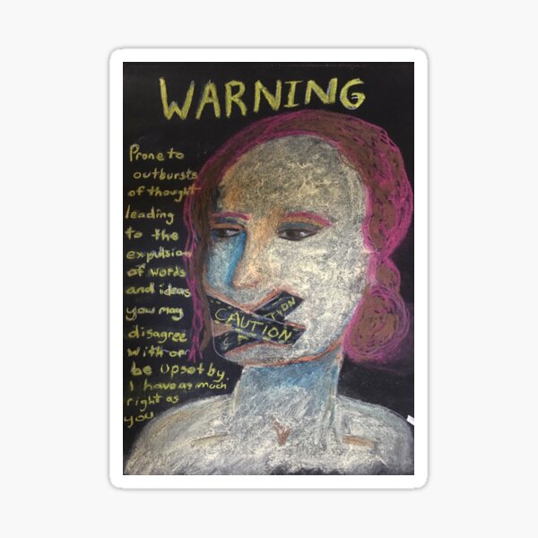 "Warning, Woman Speaking" Sticker for Sale by Aliree | Redbubble