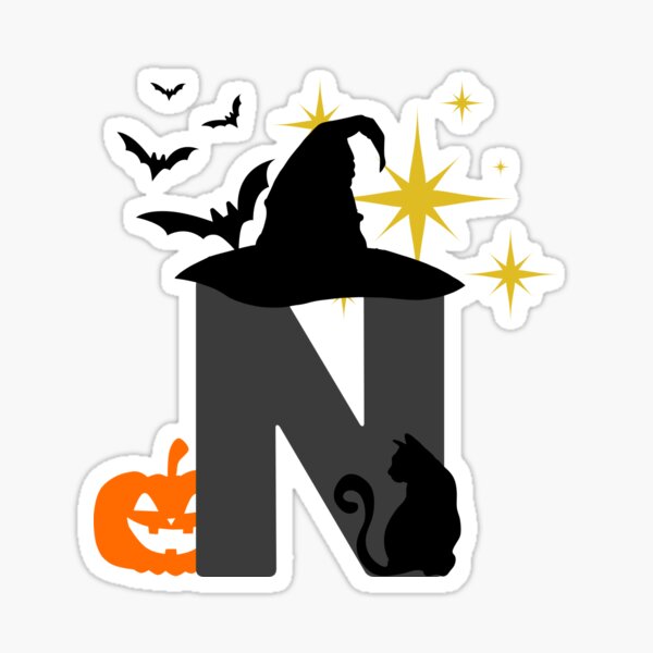 "Halloween Initial Letter Monogram N" Sticker for Sale by anitastrifler ...