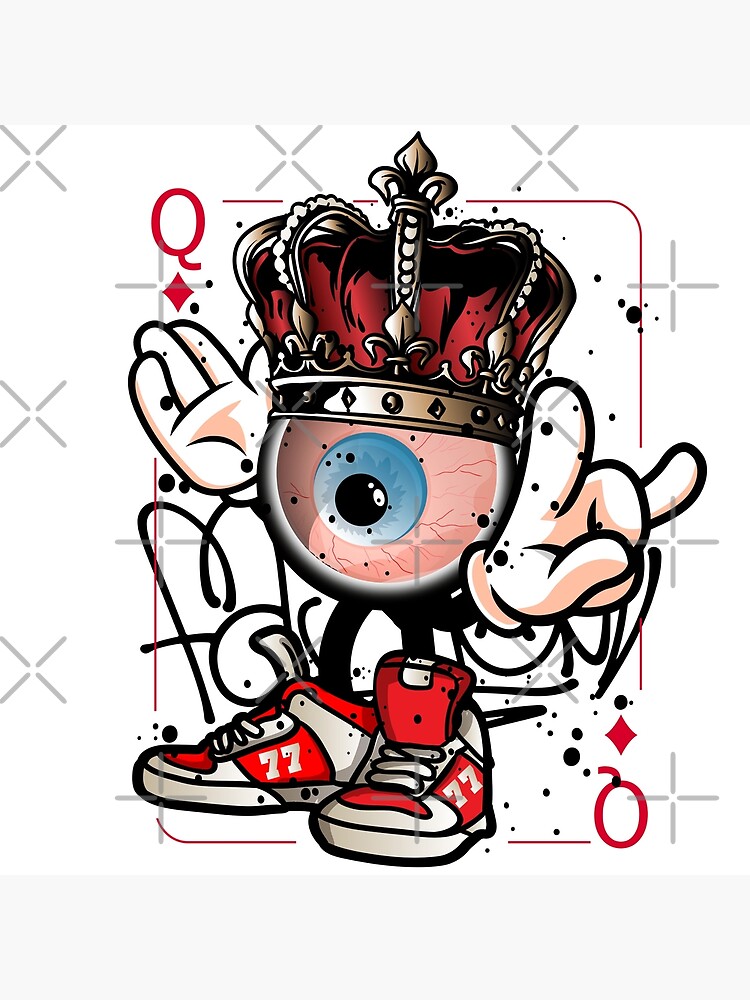 "Red Queen Playing Card Monster Graffiti Street Art" Art Print for Sale ...