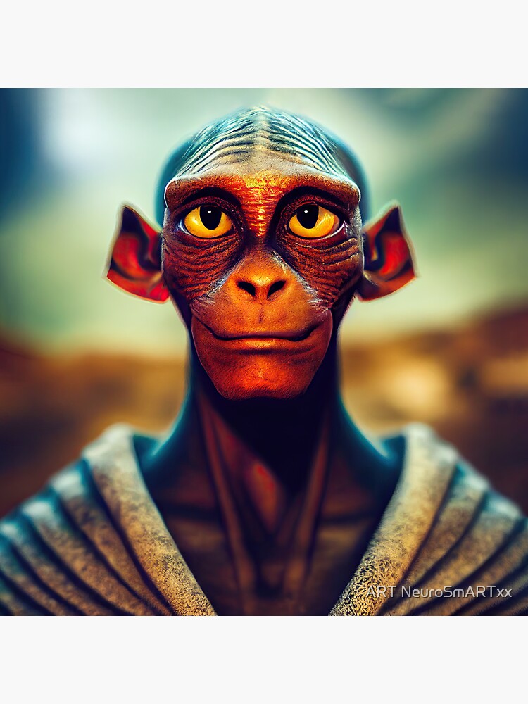 "Strange and mysterious alien creature monkey sphinx" Sticker for Sale ...