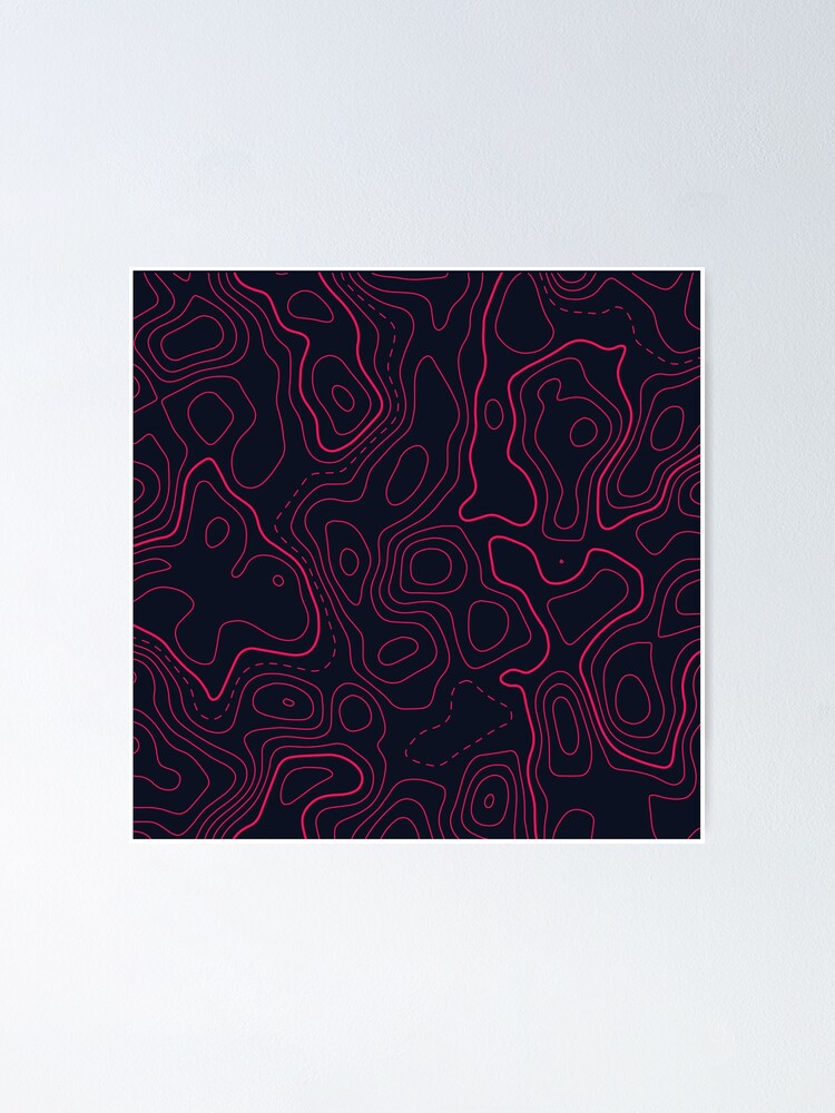 "Topographic map design in red color" Poster for Sale by GLOTORE ...