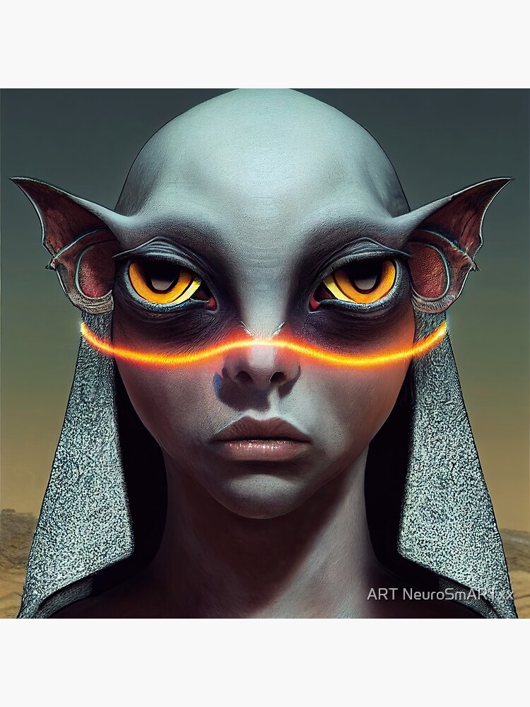 Strange and mysterious alien creature, mix of monkey, cat and sphinx ...