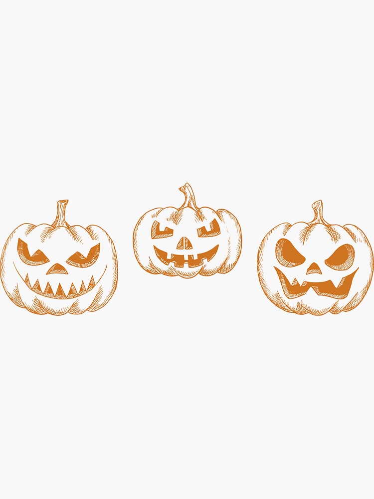 "Halloween Scary Evil Pumpkins- Funny Pumpkins Heads" Sticker for Sale ...