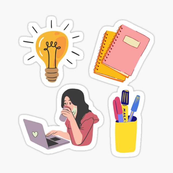 "Girl studying on laptop stickers " Sticker for Sale by BlackEye28 ...