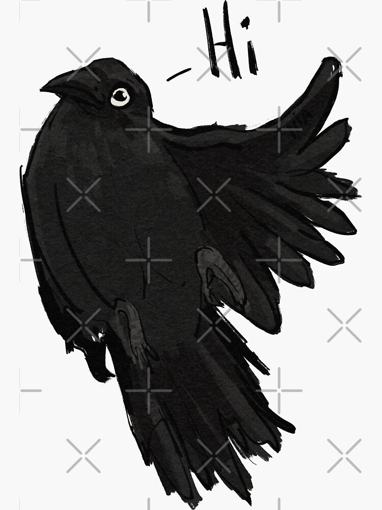 "Friendly raven" Sticker for Sale by RNIArt | Redbubble