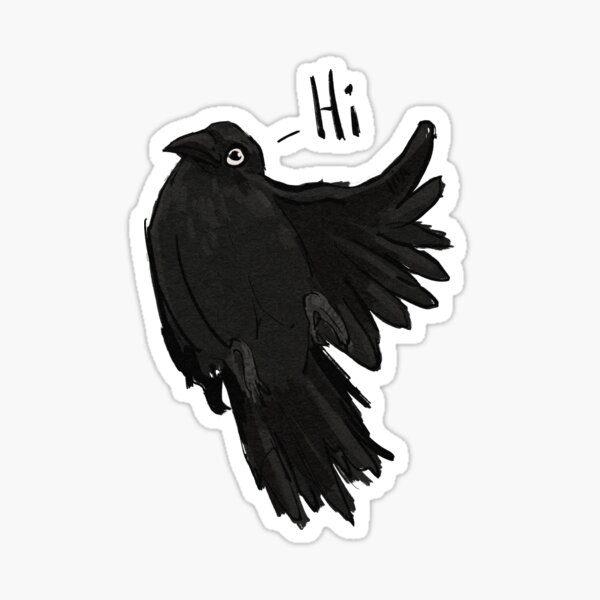 "Friendly raven" Sticker for Sale by RNIArt | Redbubble