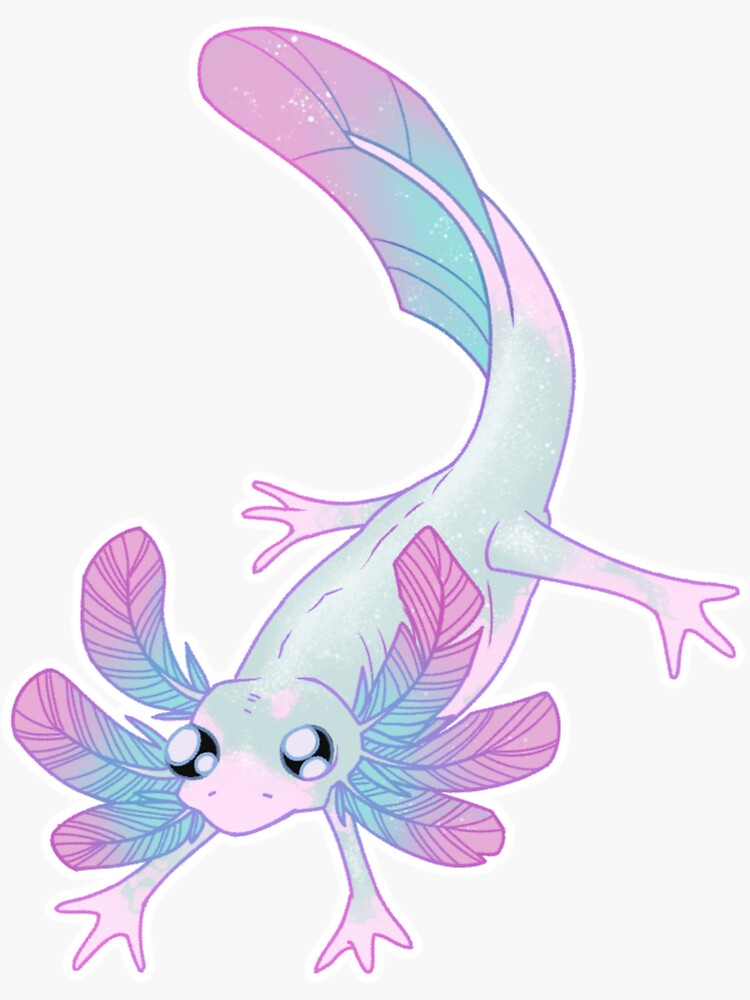 "Cotton Candy Swirl (Trans) - Discreet Pride Axolotls" Sticker for Sale ...