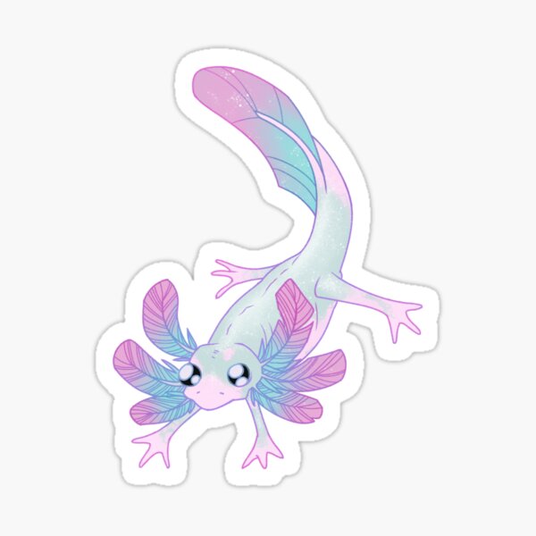 "Cotton Candy Swirl (Trans) - Discreet Pride Axolotls" Sticker for Sale ...