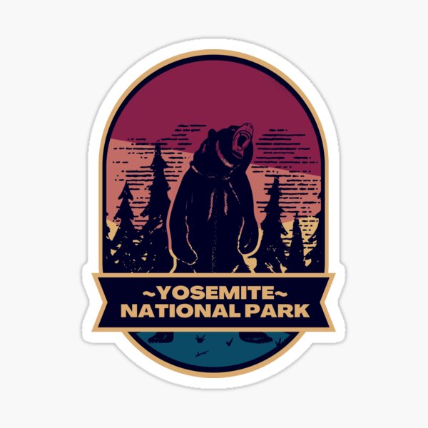 "Yosemite National Park" Sticker for Sale by retrotravelart | Redbubble
