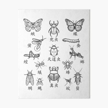 "Bug Chart -White-" Art Board Print for Sale by kanjisetas | Redbubble