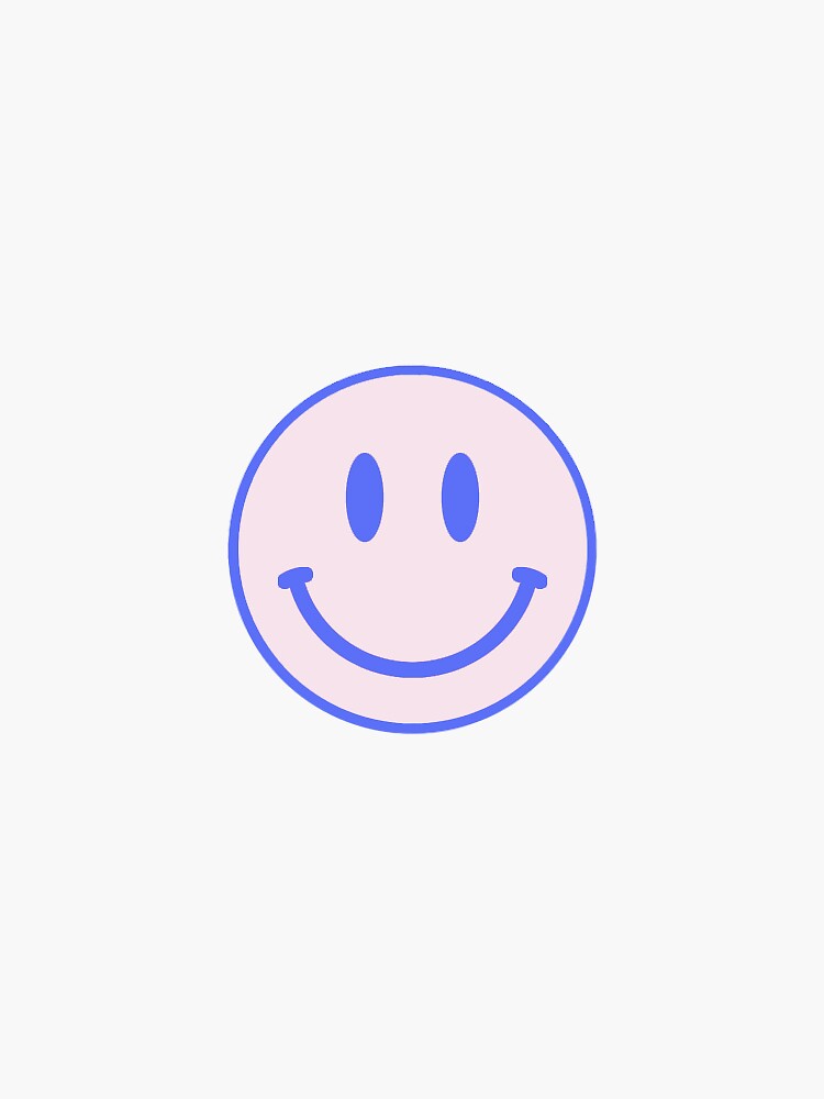 "Blue and Pink Smiley Face " Sticker for Sale by samanthaprice | Redbubble