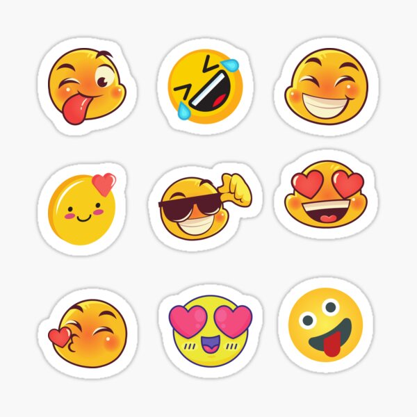 "Stickers For Laptop Funny Smiling Emoji Pack" Sticker for Sale by ...