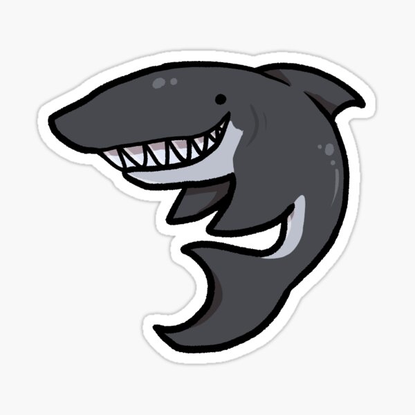 "Sharp Smiling Shark" Sticker for Sale by SydneyMaeBee | Redbubble