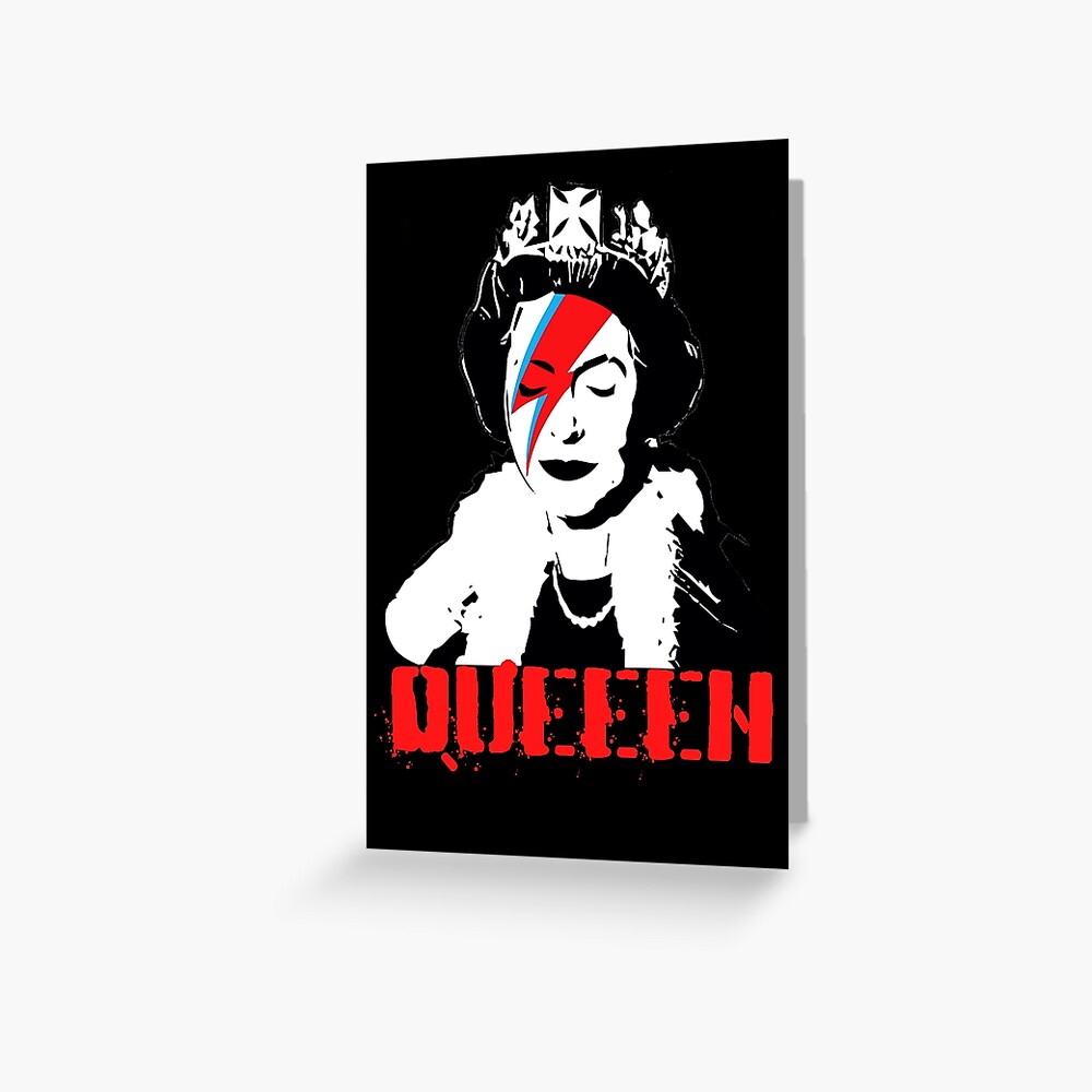 "Queen Elisabeth Ziggy Queen banksy street pop art" Greeting Card for ...