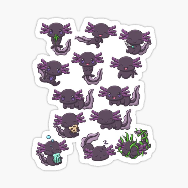 "Lavender Axolotl Collection" Sticker for Sale by NLDStudios | Redbubble