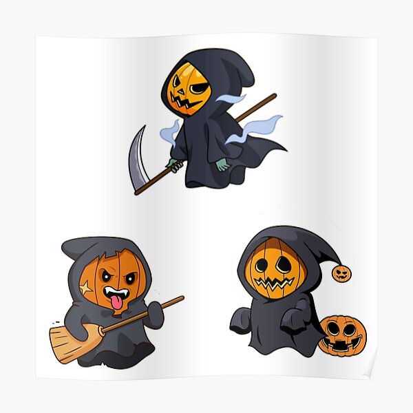 "scary pumpkin death ripper pack" Poster for Sale by Anas666 | Redbubble