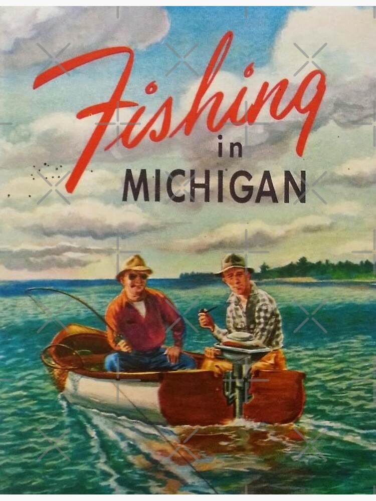 Michigan Vintage Travel Poster | Old Visit Michigan Tourism Art Deco ...