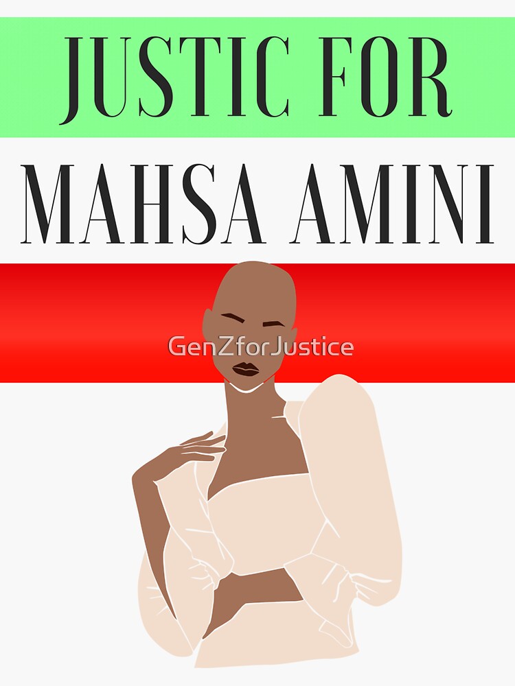 "Justice for Mahsa Amini" Sticker for Sale by GenZforJustice | Redbubble