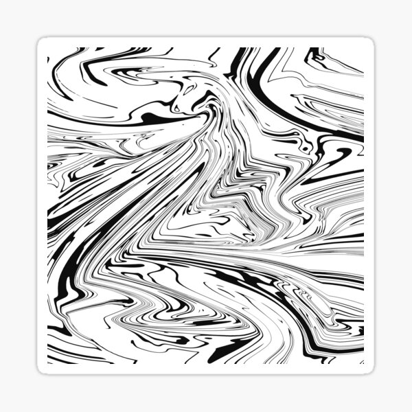 "Liquid Swirl Abstract Pattern in Black and White" Sticker for Sale by ...