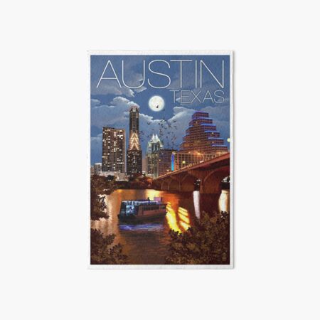 "Austin Texas Vintage Travel Poster | Old Visit Austin Texas Tourism ...