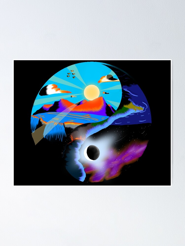 "Ying Yang Sun and Moon Art" Poster for Sale by Carpe-Astra | Redbubble