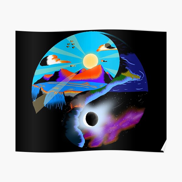 "Ying Yang Sun and Moon Art" Poster for Sale by Carpe-Astra | Redbubble