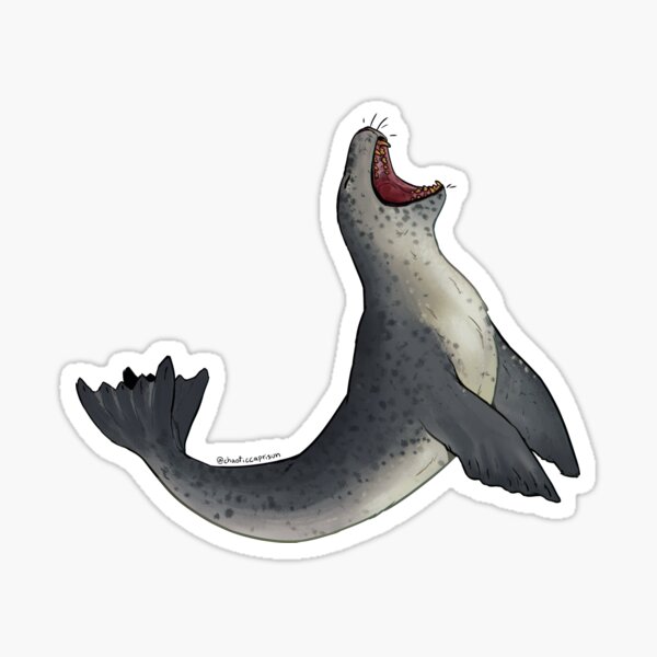 "leopard seal " Sticker for Sale by chaoticcaprisun | Redbubble