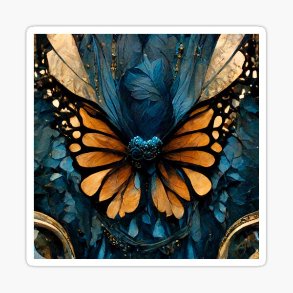 "Blue Monarch Butterfly" Sticker for Sale by mw1designsart | Redbubble