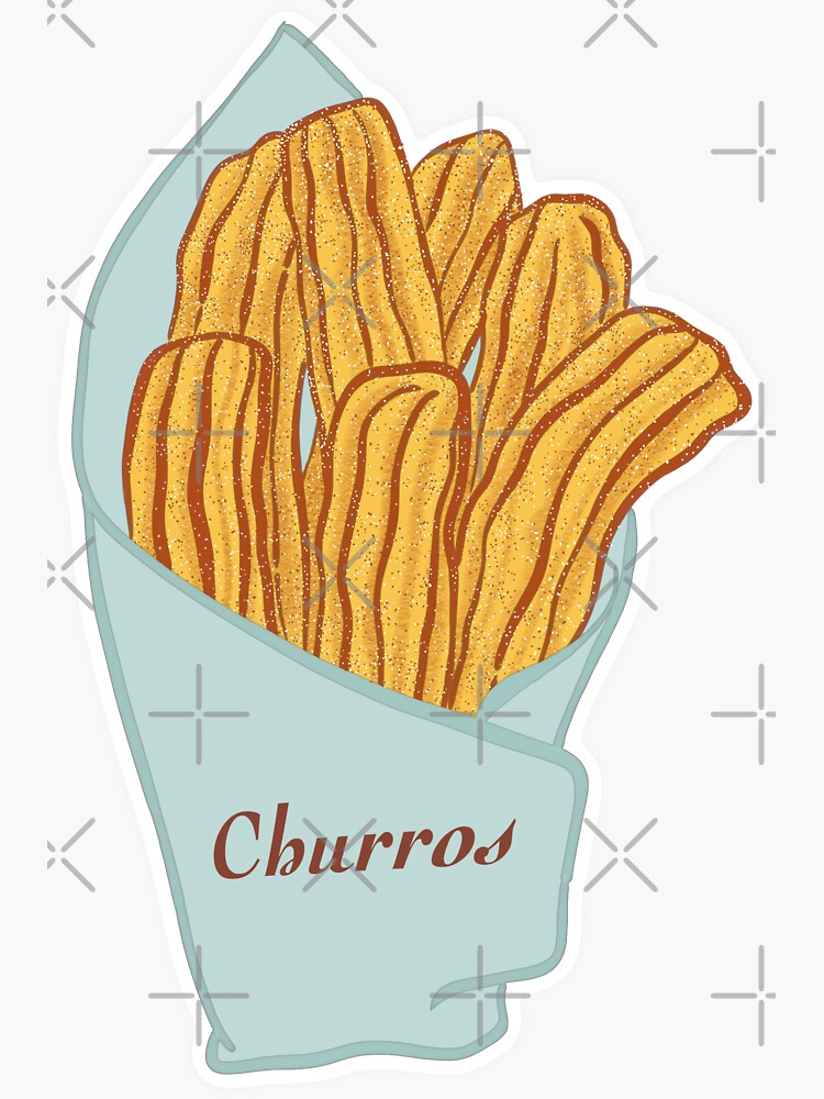 "Churros " Sticker for Sale by Dragink | Redbubble
