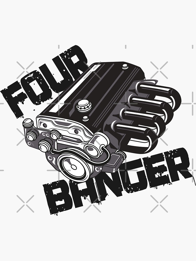 "The Four Banger Engine" Sticker for Sale by AutoGemBG | Redbubble