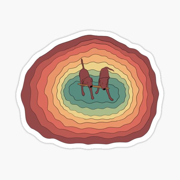 "Groovy Dogs - Large" Sticker for Sale by Hithere123 | Redbubble