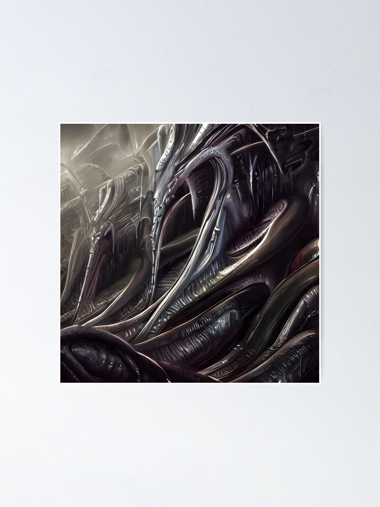 "Organische Alien-Raumschiff-Cyberpunk-Biomech-Sci-Fi-Struktur" Poster ...