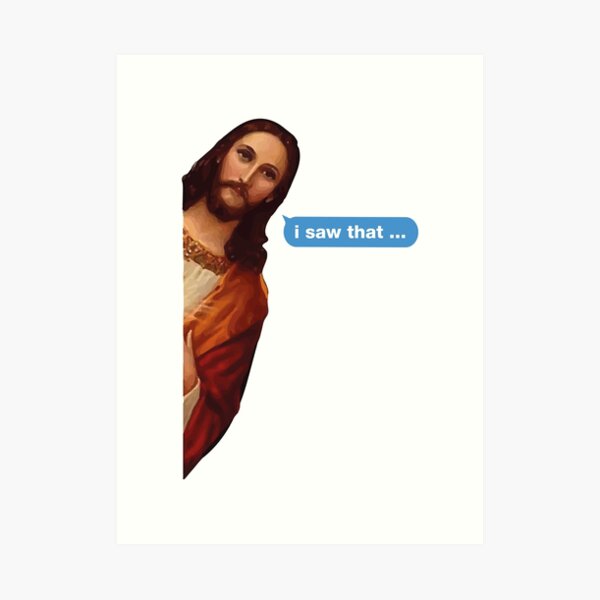 "Jesus Meme Sticker, Jesus is Watching ,Funny Stickers ,Jesus Joke ...