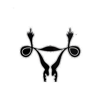 "Double Middle Finger Uterus Car Decal, No Uterus No Opinion" Sticker ...