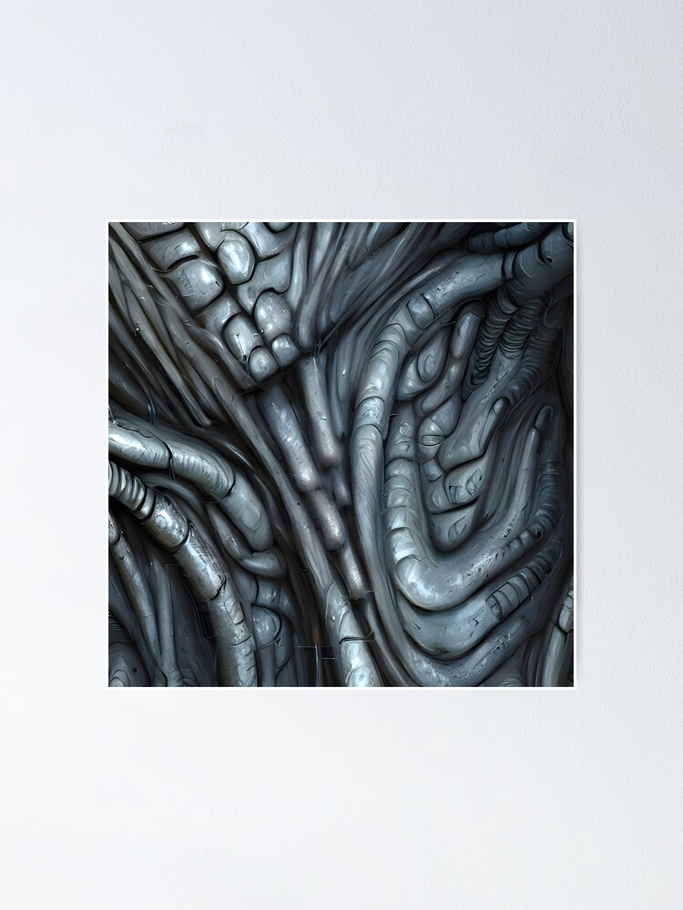 "Organic alien spaceship cyberpunk biomech sci-fi structure " Poster ...