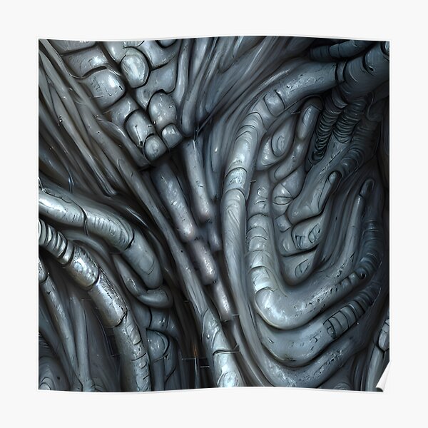 "Organic alien spaceship cyberpunk biomech sci-fi structure " Poster ...