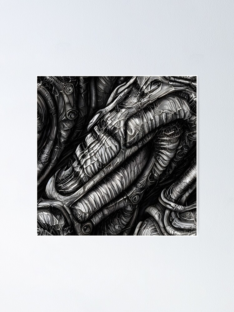 "Organic alien spaceship cyberpunk biomech sci-fi structure" Poster for ...